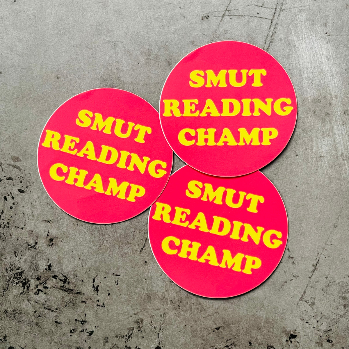 Smut Reading Champ Sticker The Silver Spider