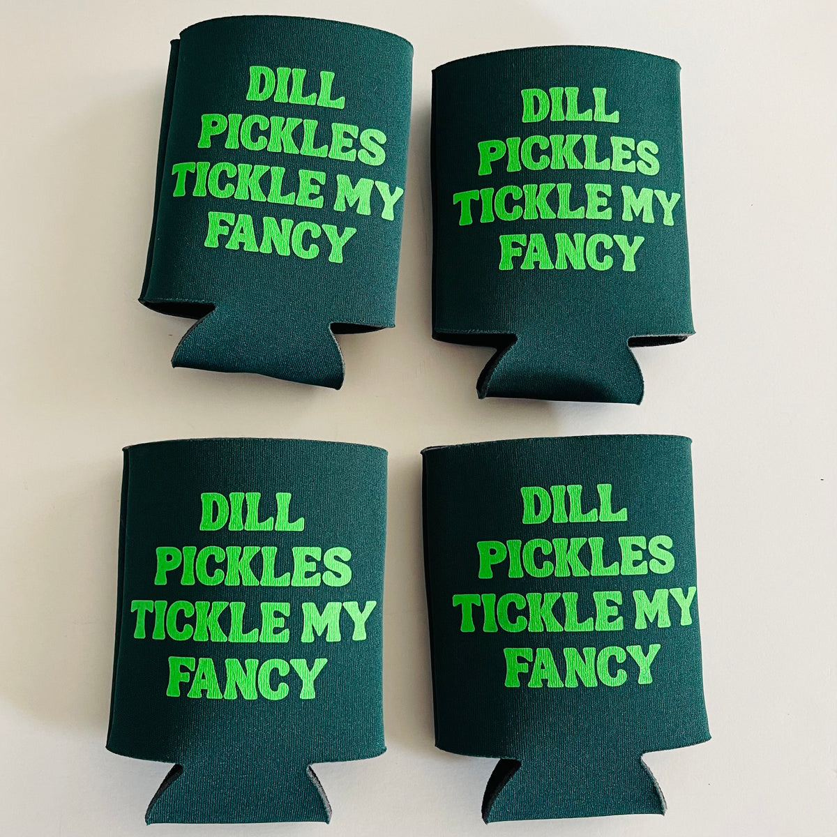 Dill pickles tickle my fancy Beer Can Coolie drink holder made in USA ...