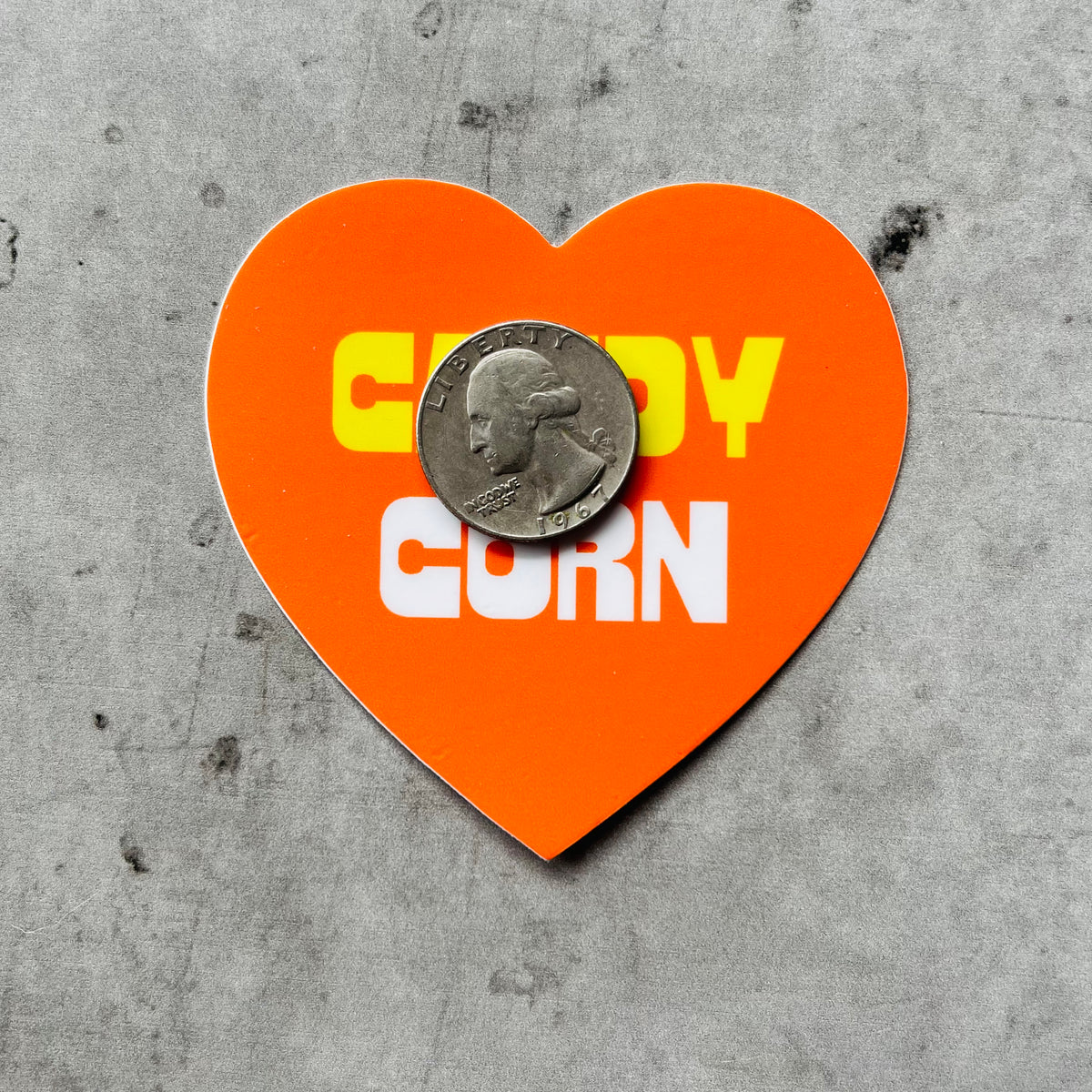 Candy corn 3” Heart Sticker – The Silver Spider