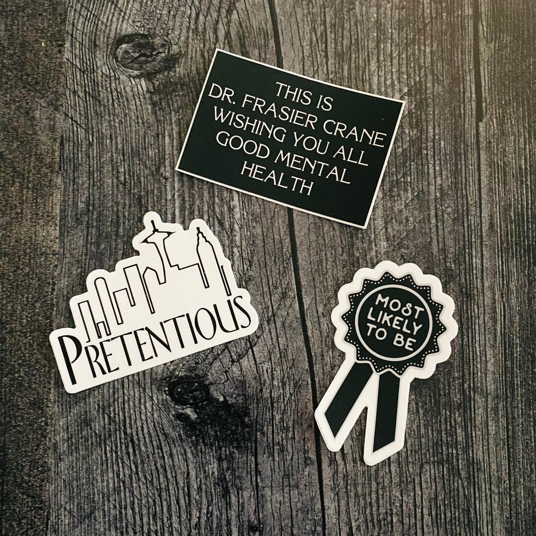 Frasier Inspired 3 Pack of Stickers (or separately) – The Silver Spider