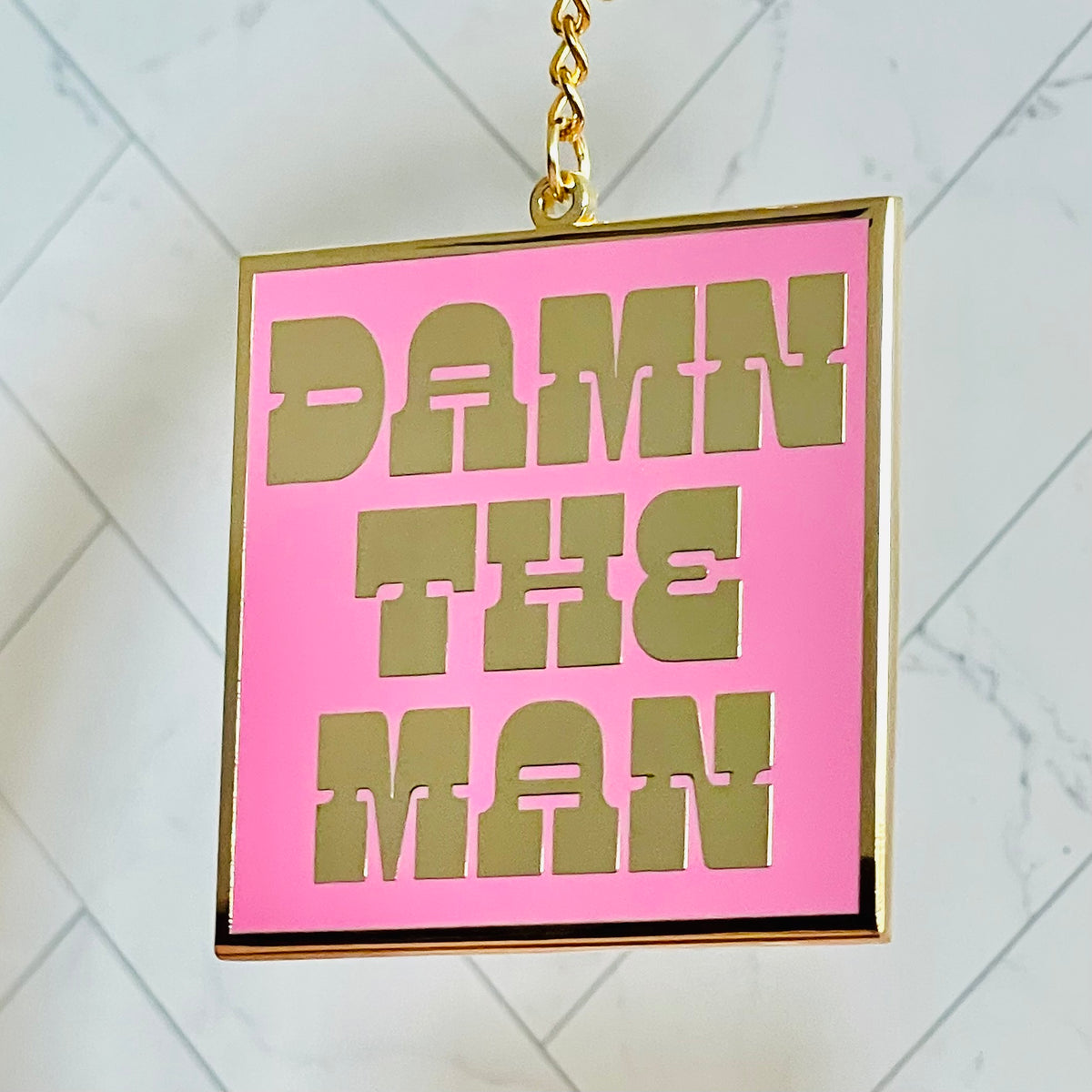 Damn the Man Keychain // 2 options – The Silver Spider