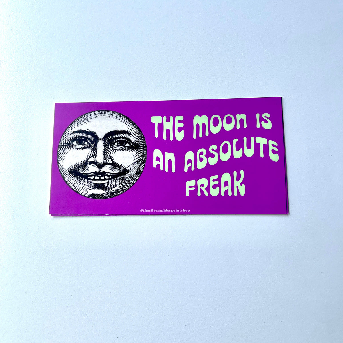 The moon is an absolute freak Bumper Sticker – The Silver Spider