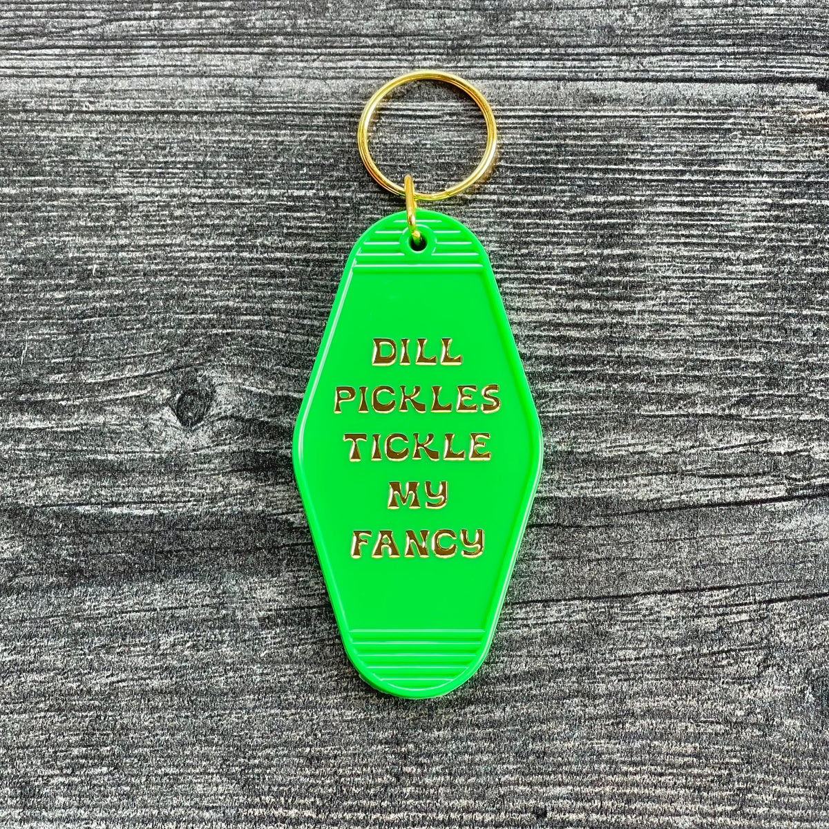 Dill Pickles Tickle My Fancy hotel Motel Keychain – The Silver Spider