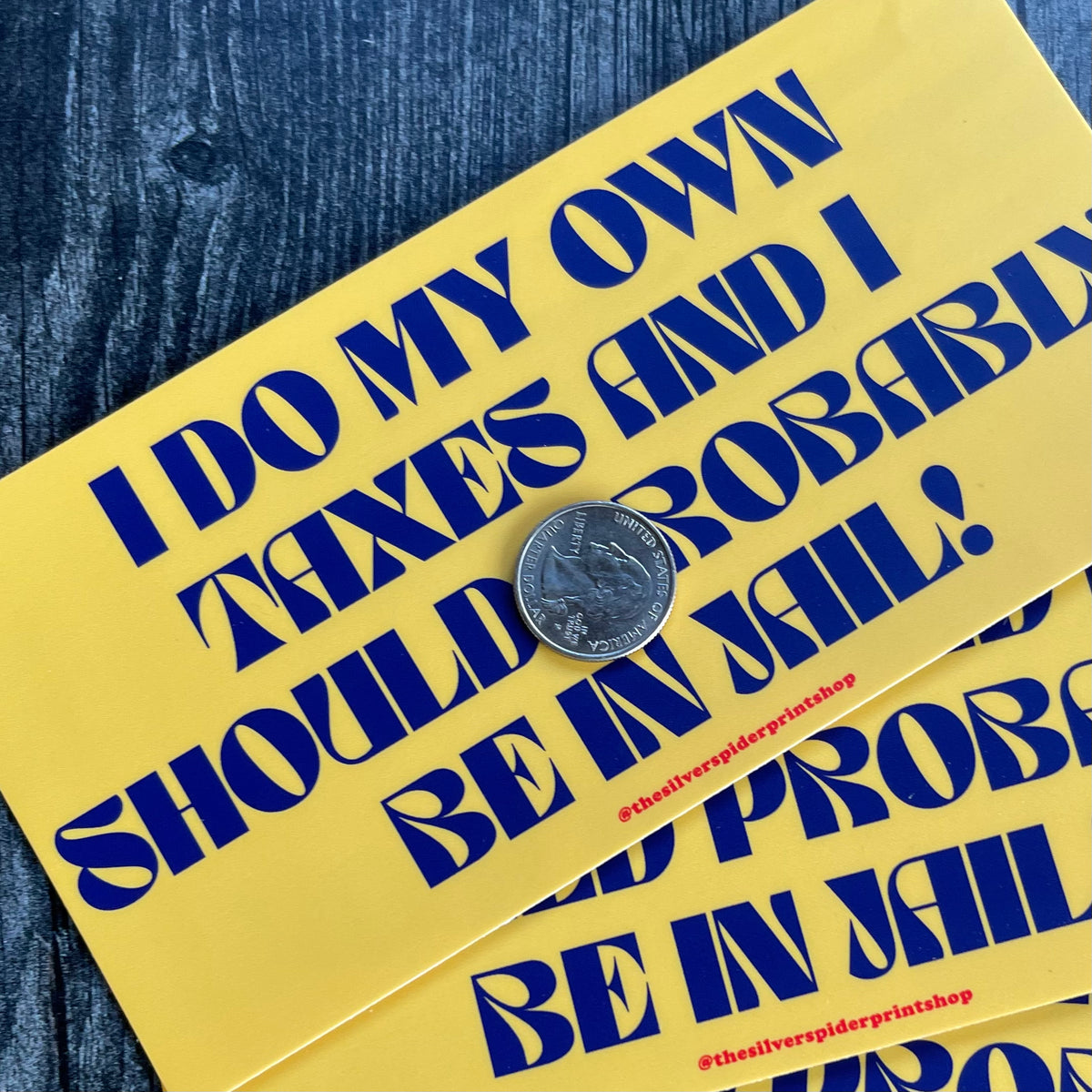 I do my own taxes and I should probably be in jail Bumper Sticker – The ...